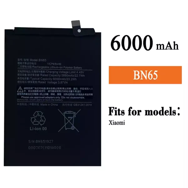 Battery BN65 for Xiaomi - batteryshop.sg